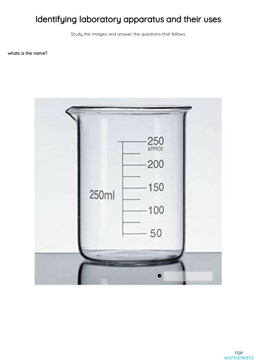 Identifying laboratory apparatus and their uses. Interactive worksheet ...