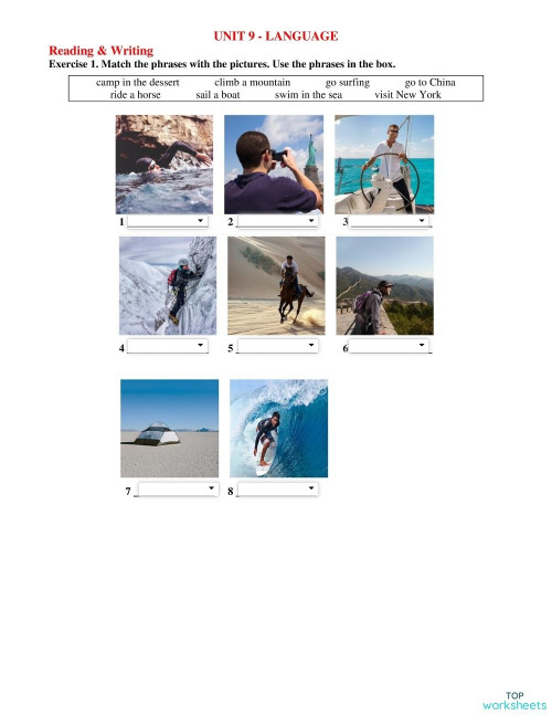 Unit 9 - Language - Reading and Vocabulary. Interactive worksheet ...