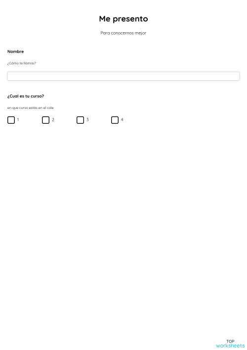Me presento. Ficha interactiva | TopWorksheets