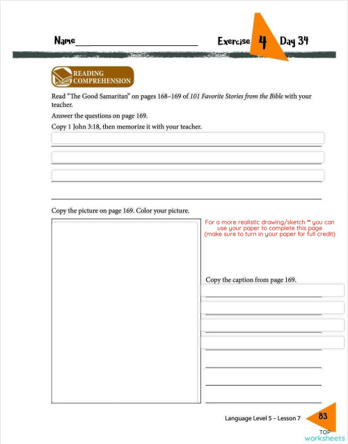 Lesson 7: Reading Comprehension Pg 83 Ex 4. Interactive worksheet ... Lesson 7: Reading Comprehension Pg 83 Ex 4. Interactive worksheet ...