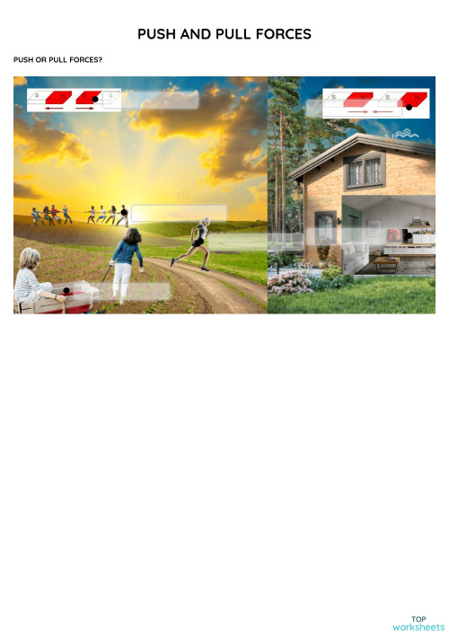 PUSH AND PULL FORCES. Ficha interactiva | TopWorksheets