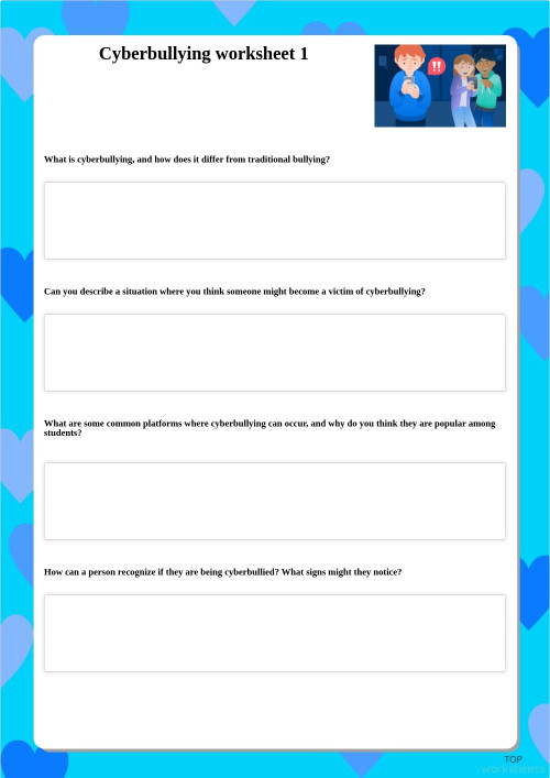 Cyberbullying worksheet 1. Interactive worksheet | TopWorksheets