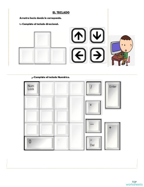 El teclado. Ficha interactiva | TopWorksheets