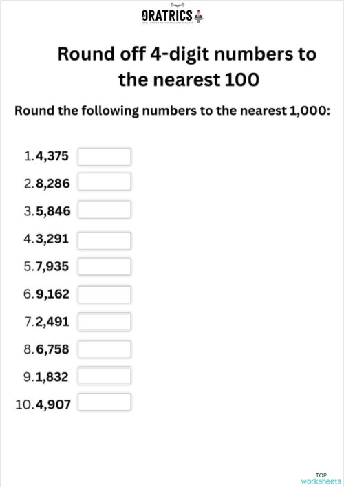 Rounding BBB. Interactive worksheet | TopWorksheets