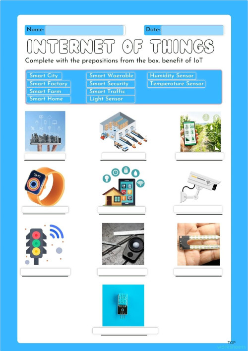 IOT Technology ใบงานเชิงโต้ตอบ | TopWorksheets