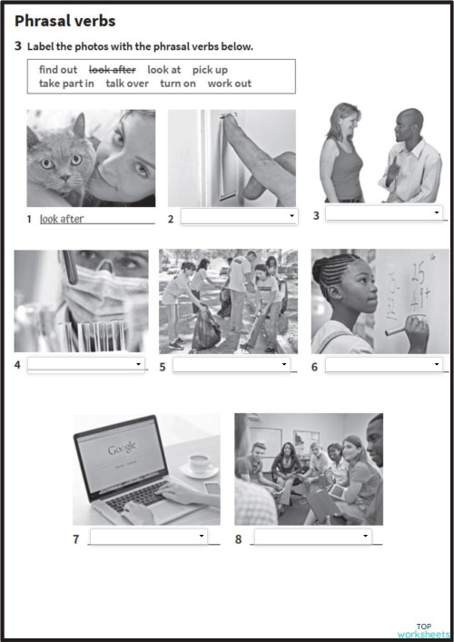 Phrasal verbs Harmonize unit 4. Interactive worksheet | TopWorksheets