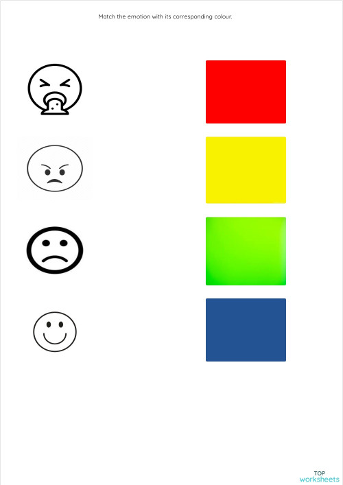 Colours and emotions. Interactive worksheet | TopWorksheets