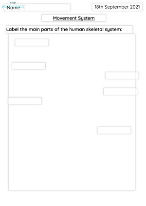 Year 4 Science - Movement System. Interactive worksheet | TopWorksheets