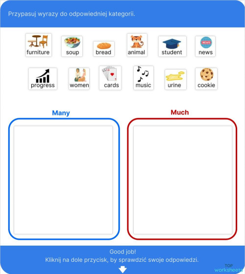 gramar - much many - 2. Interaktywny arkusz | TopWorksheets