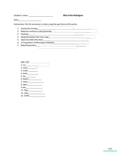 simple past. Interactive worksheet | TopWorksheets