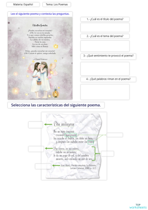 Los Poemas . Ficha interactiva | TopWorksheets