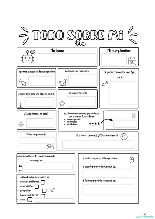Actividad TIC segundo ciclo. Ficha interactiva | TopWorksheets