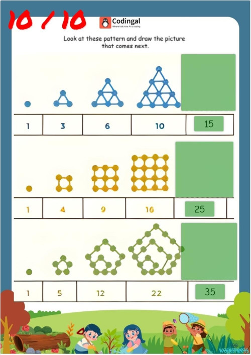 M_G03M28L62_WE01_Represent_patterns_using_diagrams_5. Interactive worksheet | TopWorksheets