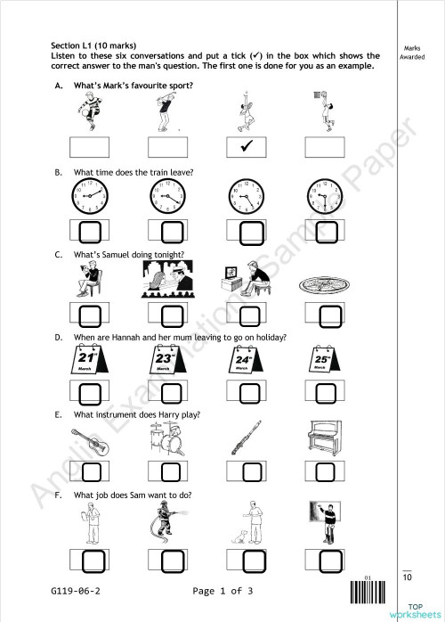 LISTENING COMPREHENSION A2+. Interactive worksheet | TopWorksheets