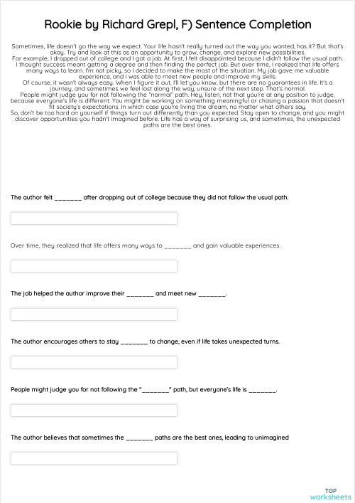 Present Somple 3rd person -text understanding. Interactive worksheet ...