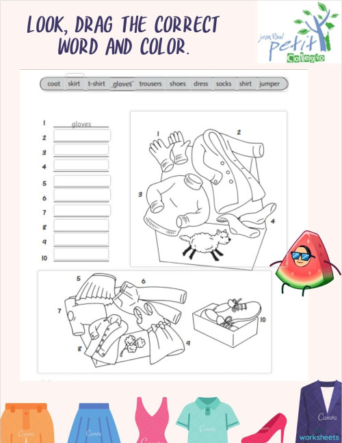 vocabulary clothes. Interactive worksheet | TopWorksheets