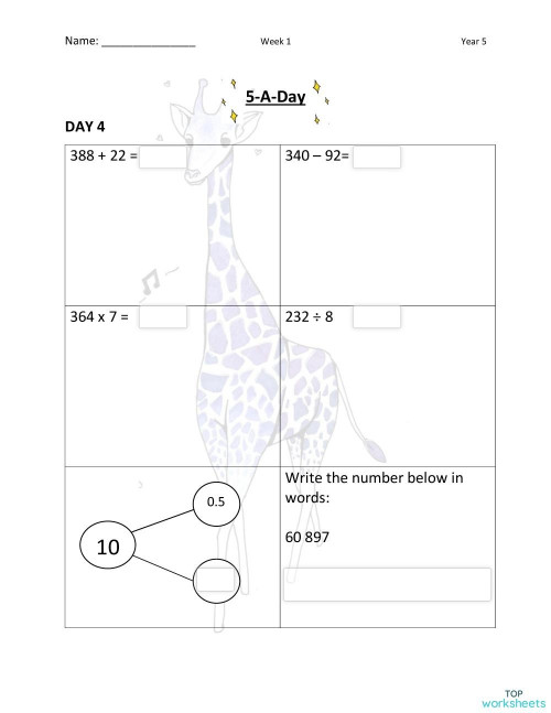 Week 1 Day 4. Interactive worksheet | TopWorksheets