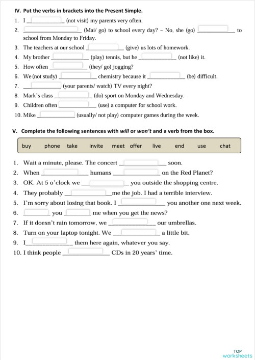 UNIT 1.2 - GRAM. PRESENT SIMPLE. Interactive worksheet | TopWorksheets