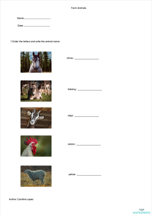 Farm Animals. Interactive worksheet | TopWorksheets