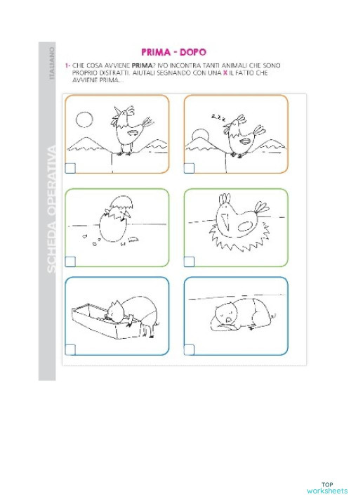 PRIMA - DOPO. Scheda interattiva | TopWorksheets