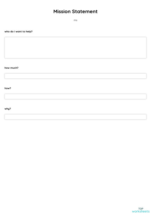 Mission Statement. Interactive worksheet | TopWorksheets
