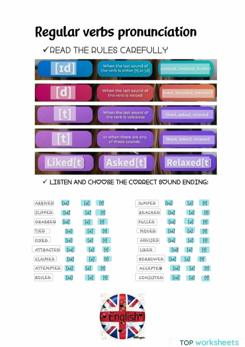 Regular Verbs. Interactive worksheet | TopWorksheets