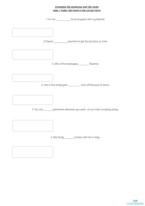 work-life balance vocab. Interactive worksheet | TopWorksheets