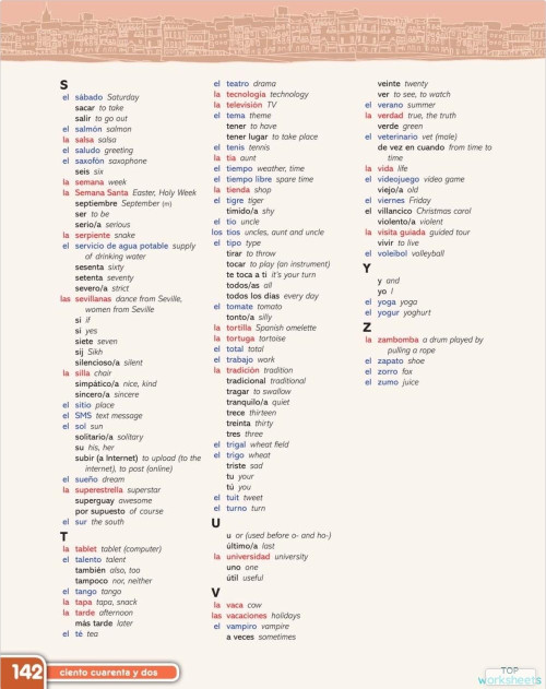 Mi insti 142. Ficha interactiva | TopWorksheets