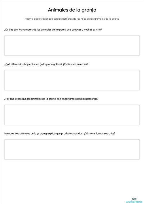 Animales de la granja. Ficha interactiva | TopWorksheets