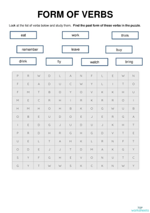 Year 6 Form of Verbs. Interactive worksheet | TopWorksheets