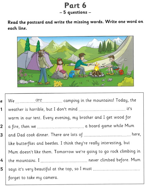 Flyers Test 1 Reading and Writing. Interactive worksheet | TopWorksheets