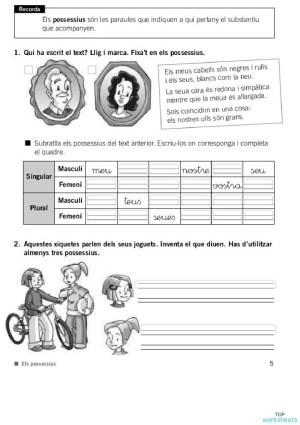 DETERMINANTS 1. Fitxa interactiva | TopWorksheets