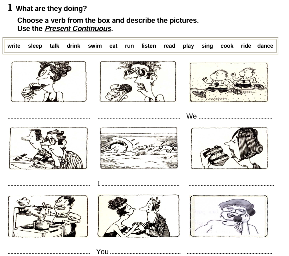 Present Continuous. Interactive worksheet | TopWorksheets