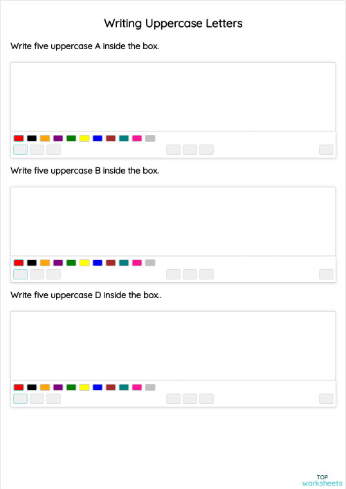 Writing Uppercase and Lowercase Letters. Interactive worksheet ...