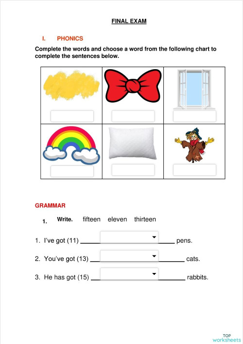 Young 7 Final exam (GTT3-1). Interactive worksheet | TopWorksheets