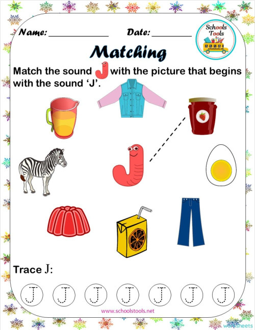 Match the Letter with the Beginning Sound Pictures J-R. Interactive ...