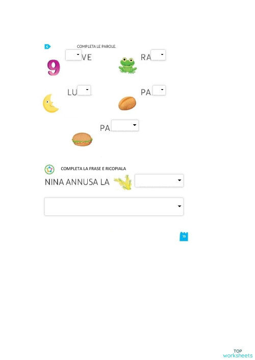 SCRIVO LE PAROLE CON N. Scheda interattiva | TopWorksheets