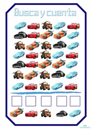 Ejercicio de conteo y conjuntos: Cuenta los carros de cada modelo ...