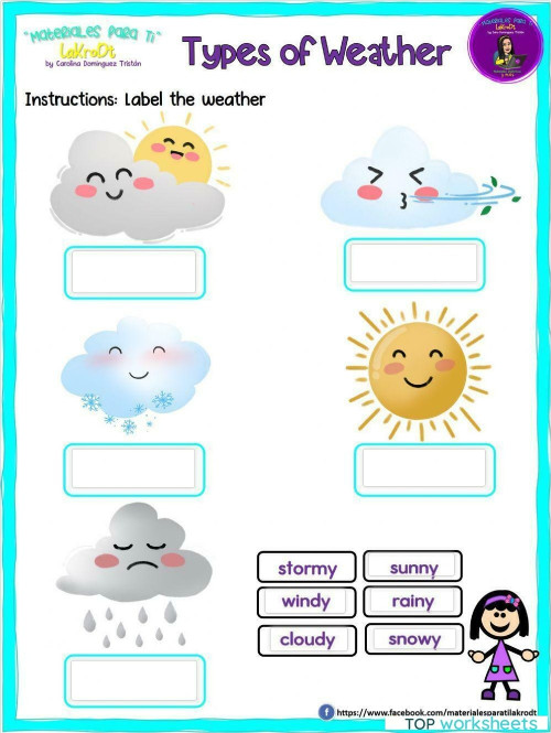 Label the Weather. Interactive worksheet | TopWorksheets