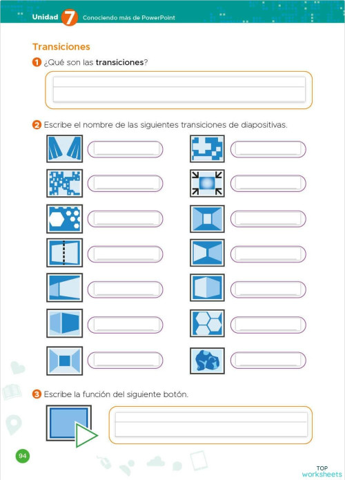 Página 94-95 - Transiciones. Ficha interactiva | TopWorksheets