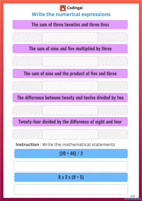M_G06M07L28_WE01_Writing_Numerical_Expressions_5. Interactive worksheet ...