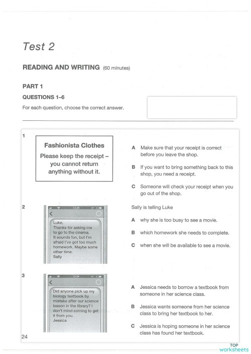 A2 - APT - T2 - RW. Interactive worksheet | TopWorksheets