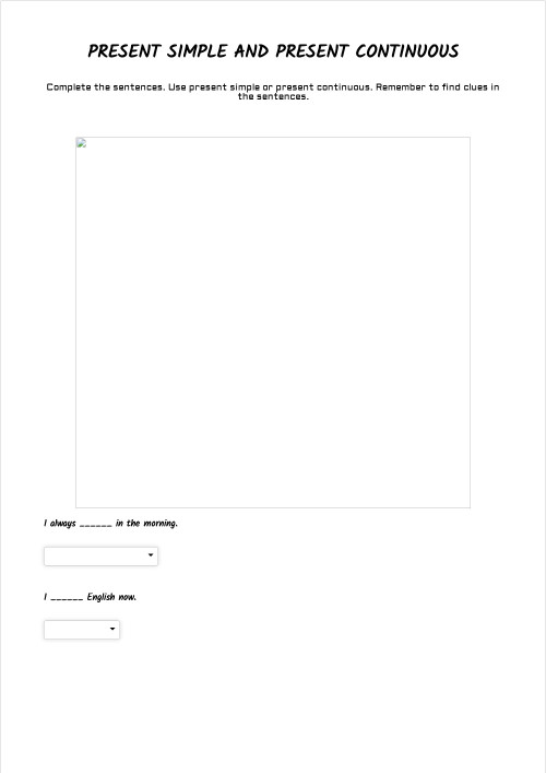 PRESENT SIMPLE AND PRESENT CONTINUOUS. Interactive worksheet ...