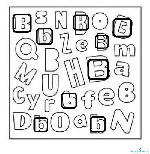 Selecciona las letras Bb. Ficha interactiva | TopWorksheets