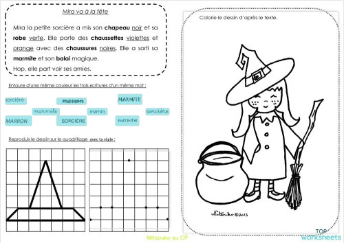La sorcière. Fiche interactive | TopWorksheets