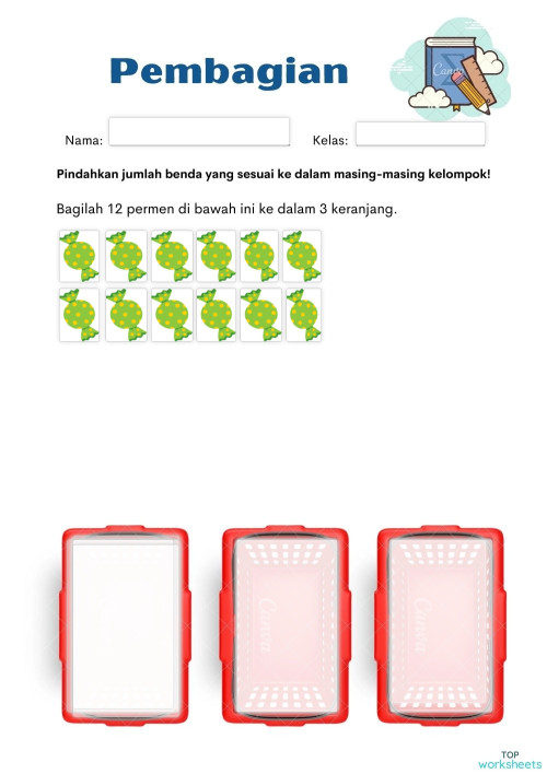 Challenge Pembagian. Interactive worksheet | TopWorksheets