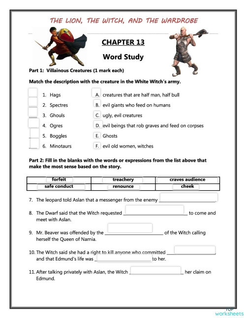 Chapter 13 Extra Activities. Interactive worksheet | TopWorksheets