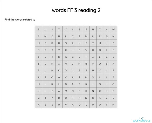 words FF 3 reading 2. Interactive worksheet | TopWorksheets