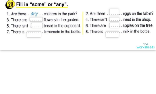 Some or any. Interactive worksheet | TopWorksheets