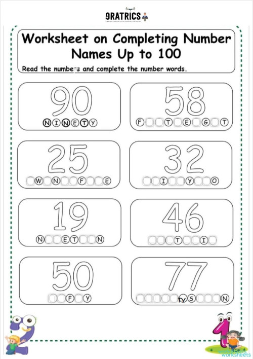 Worksheet on Completing Numbers. Interactive worksheet | TopWorksheets